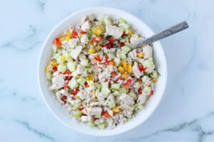 Chicken and Rice Salad with Lemon Dressing - HappiHomemade