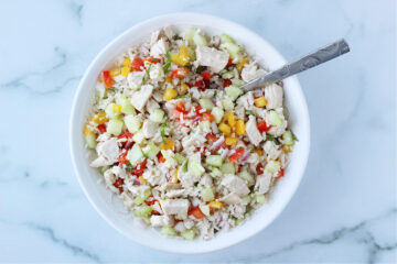 Chicken and Rice Salad with Lemon Dressing - HappiHomemade