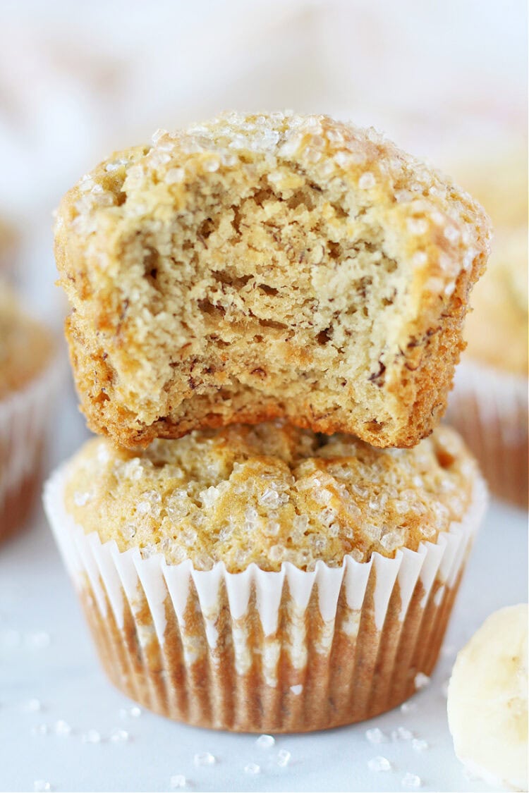 Easy Banana Bread Muffins (Lower Sugar!) - HappiHomemade