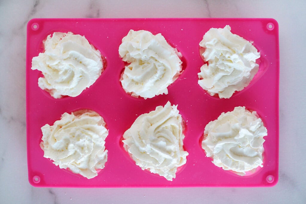 Frozen Whipped Cream Hearts (2 Ingredients!) - HappiHomemade