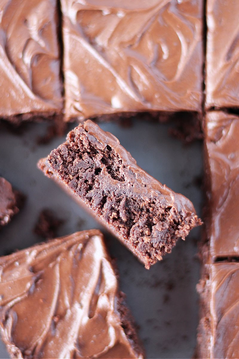 Chocolate Frosted Brownies with Espresso - HappiHomemade